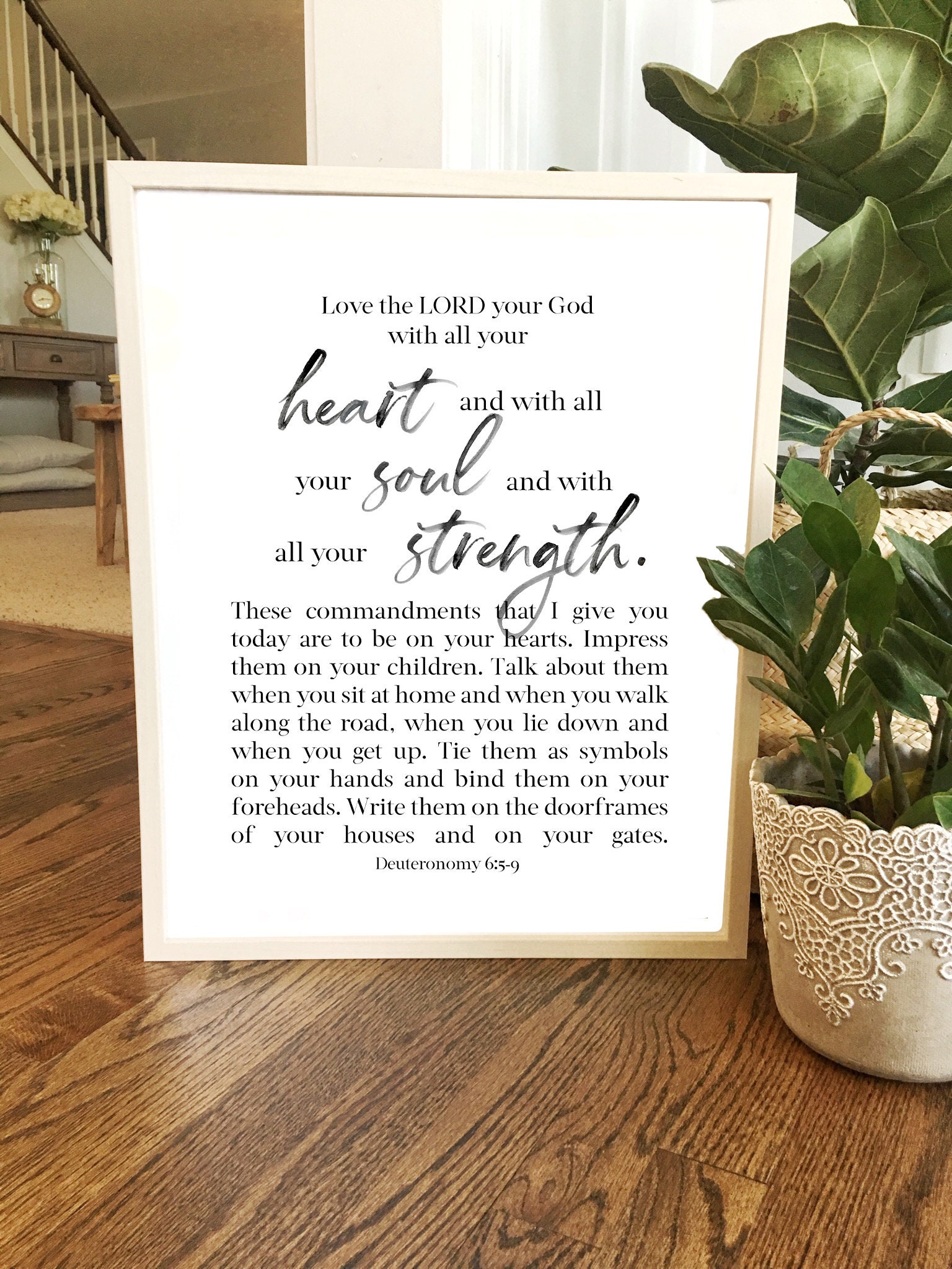 Bible Verse Printable, Deuteronomy 6:5-9, Shema, Love the Lord Your God ...