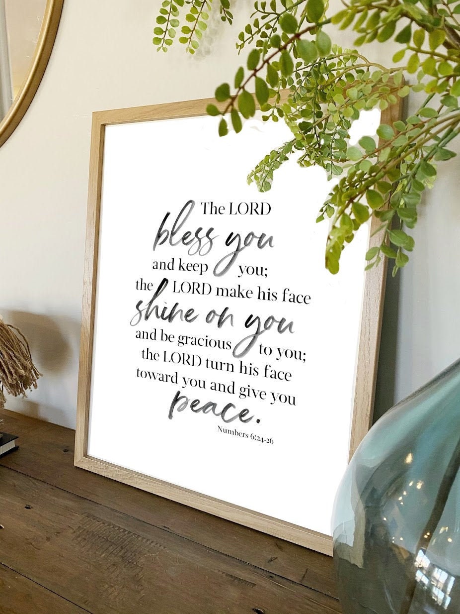 Bible Verse Printable, Numbers 6:24-26, the Lord Bless You, Bible Verse ...