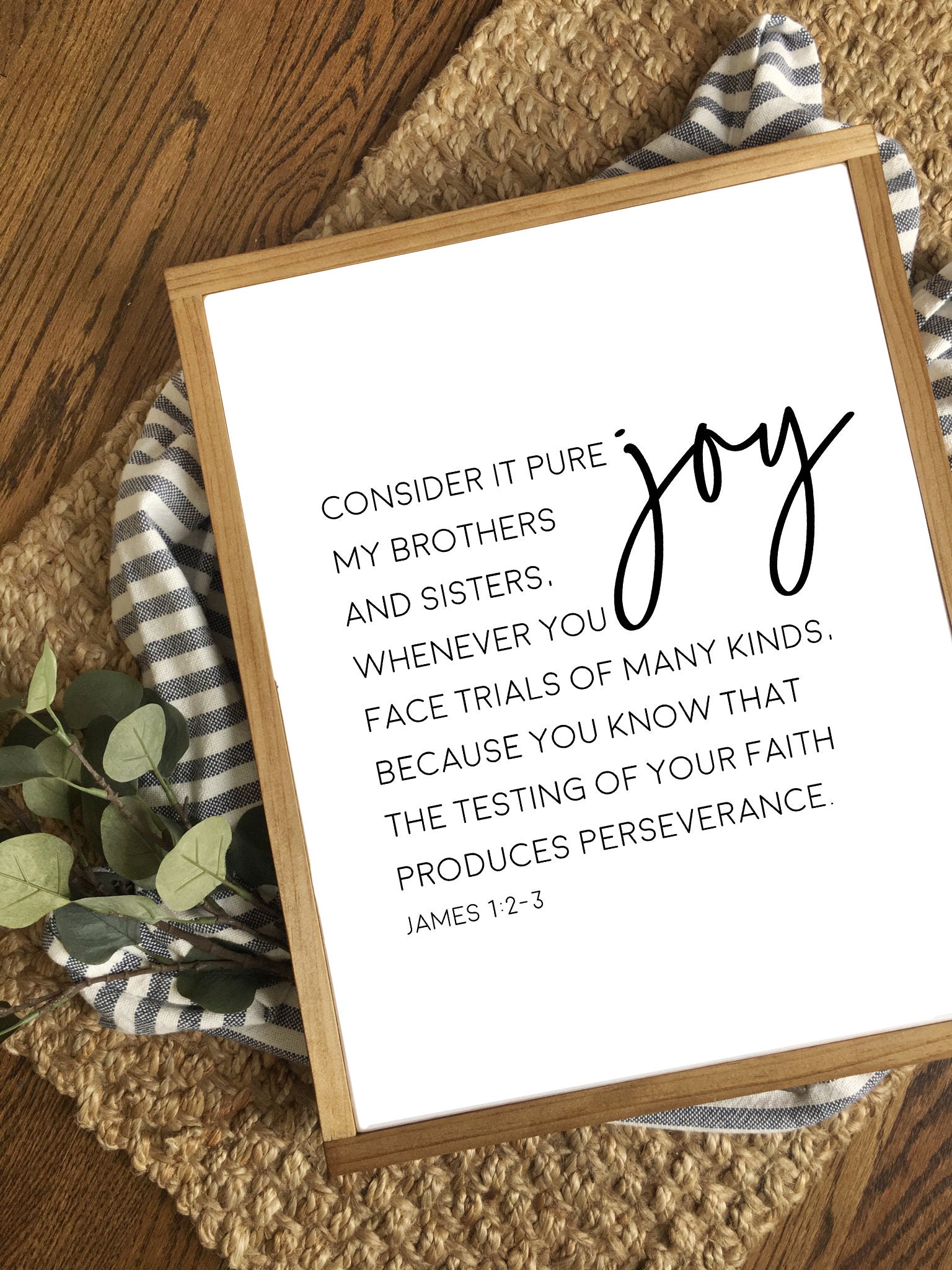 Bible Verse Printable, James 1:2-4; Consider It Pure Joy; Bible Verse ...