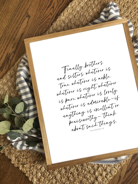Philippians 4:8 NIV Bible Verse Printable Whatever is True | Etsy