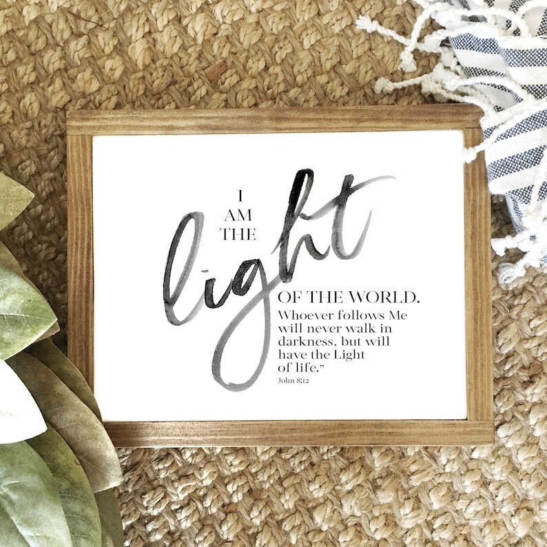 Je suis la lumière du monde; Jean 8:12; Écriture biblique; Verset de la ...