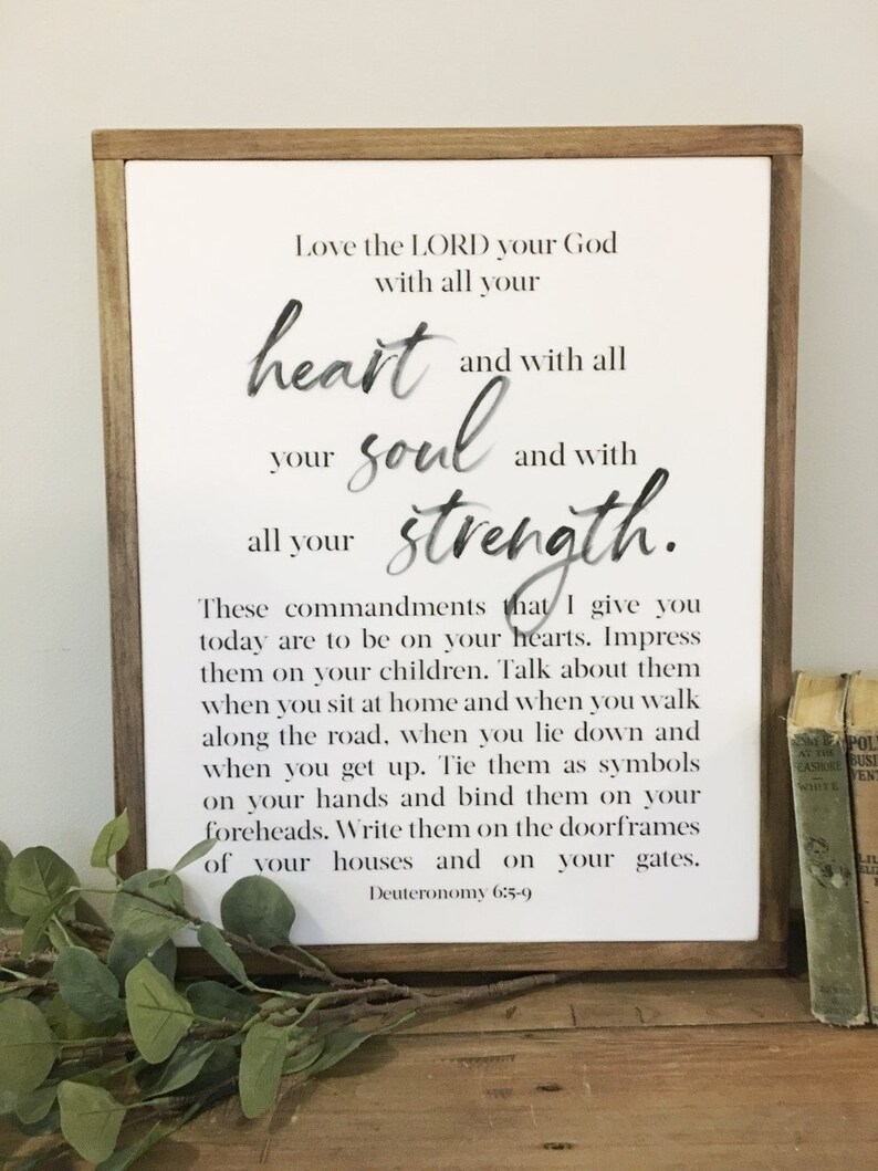 Bible Verse Printable, Deuteronomy 6:5-9, Shema, Love the Lord Your God ...