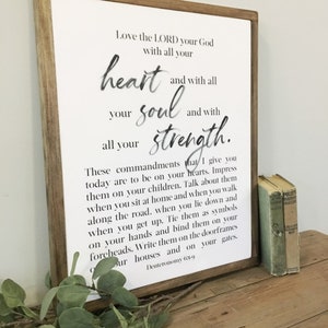 Bible Verse Printable, Deuteronomy 6:5-9, Shema, Love the Lord Your God ...