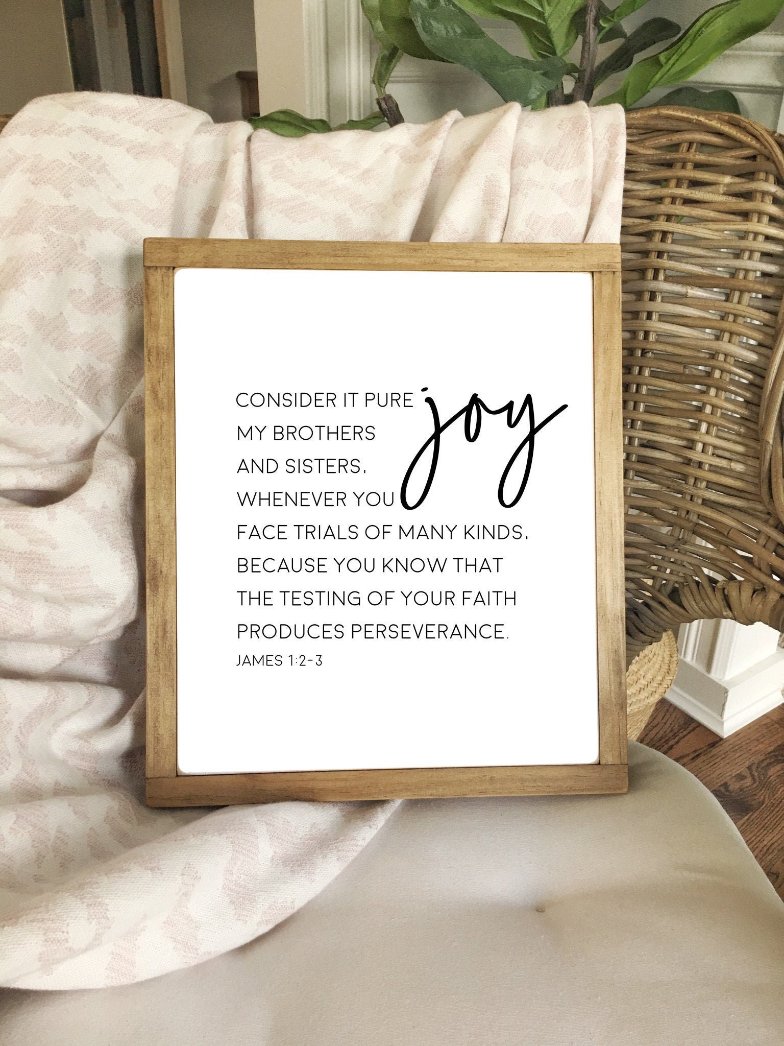 Bible Verse Printable, James 1:2-4; Consider It Pure Joy; Bible Verse ...