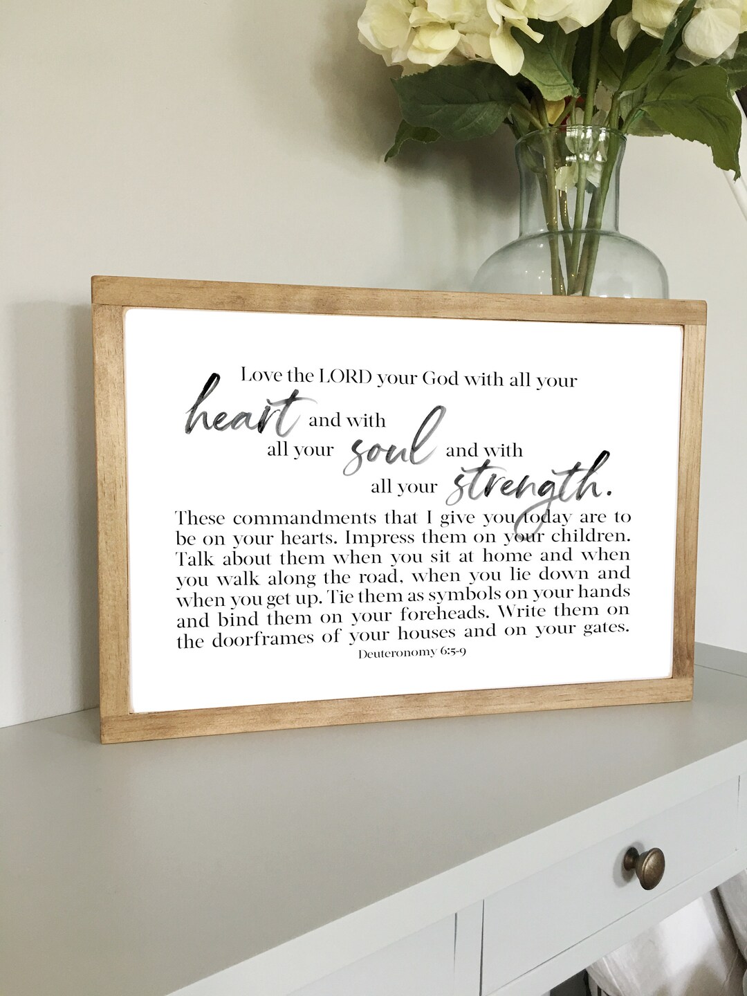 Bible Verse Printable, Deuteronomy 6:5-9 NIV, Shema, Love the Lord Your ...
