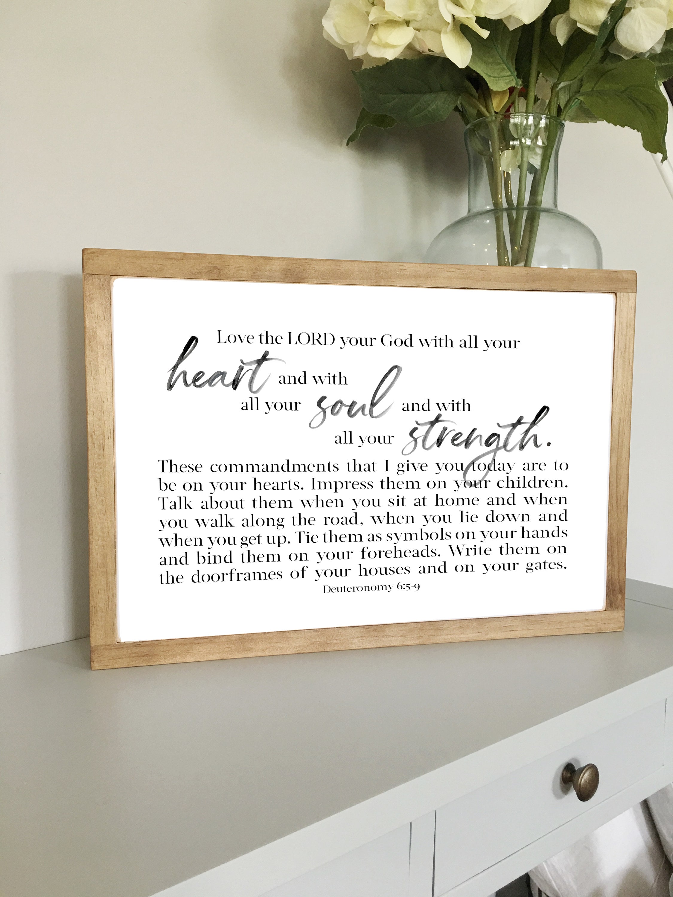 Bible Verse Printable Deuteronomy 6:5-9 NIV Shema Love The | Etsy