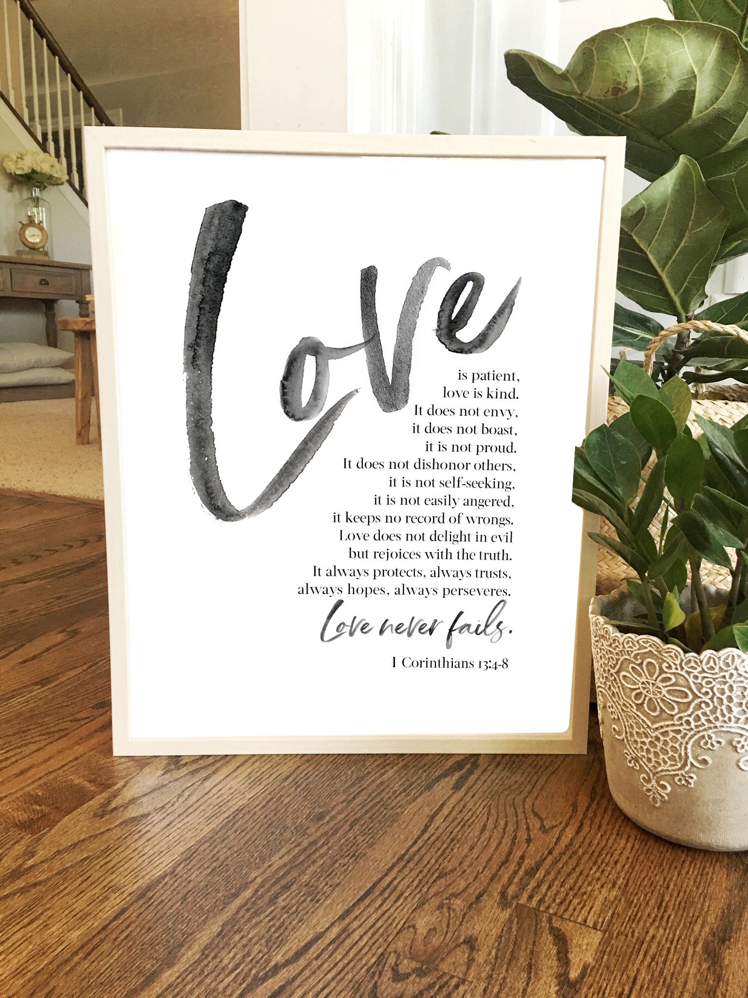 Bible Verse Printable Corinthians 13:4-8 Love Love is - Etsy