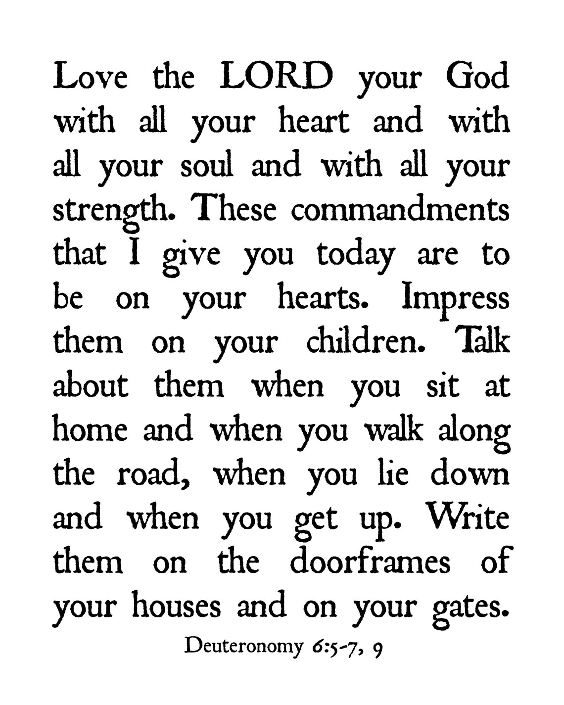 Bible Verse Printable, Deuteronomy 6:5-7 9, Shema, Love the Lord Your ...