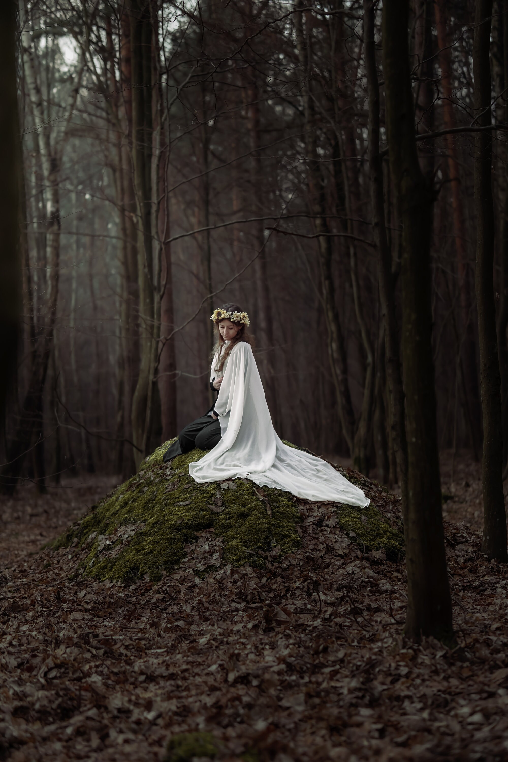 Fairycore Chiffon Cape Fantasy Shoulder Cloak White Draped Overlay ...