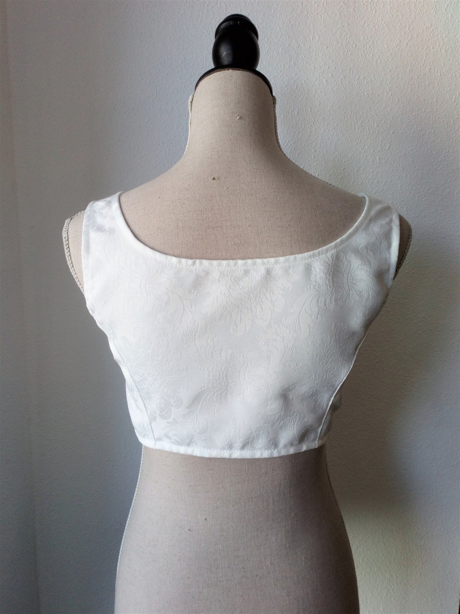 Regency Short Stays, Historical Undergarments, White Brocade Regency ...
