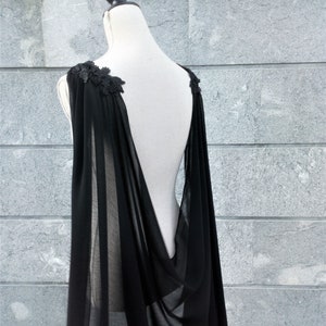 Natural White Chiffon Bridal Cape, Long Drape Cape Veil, Dainty Wedding ...