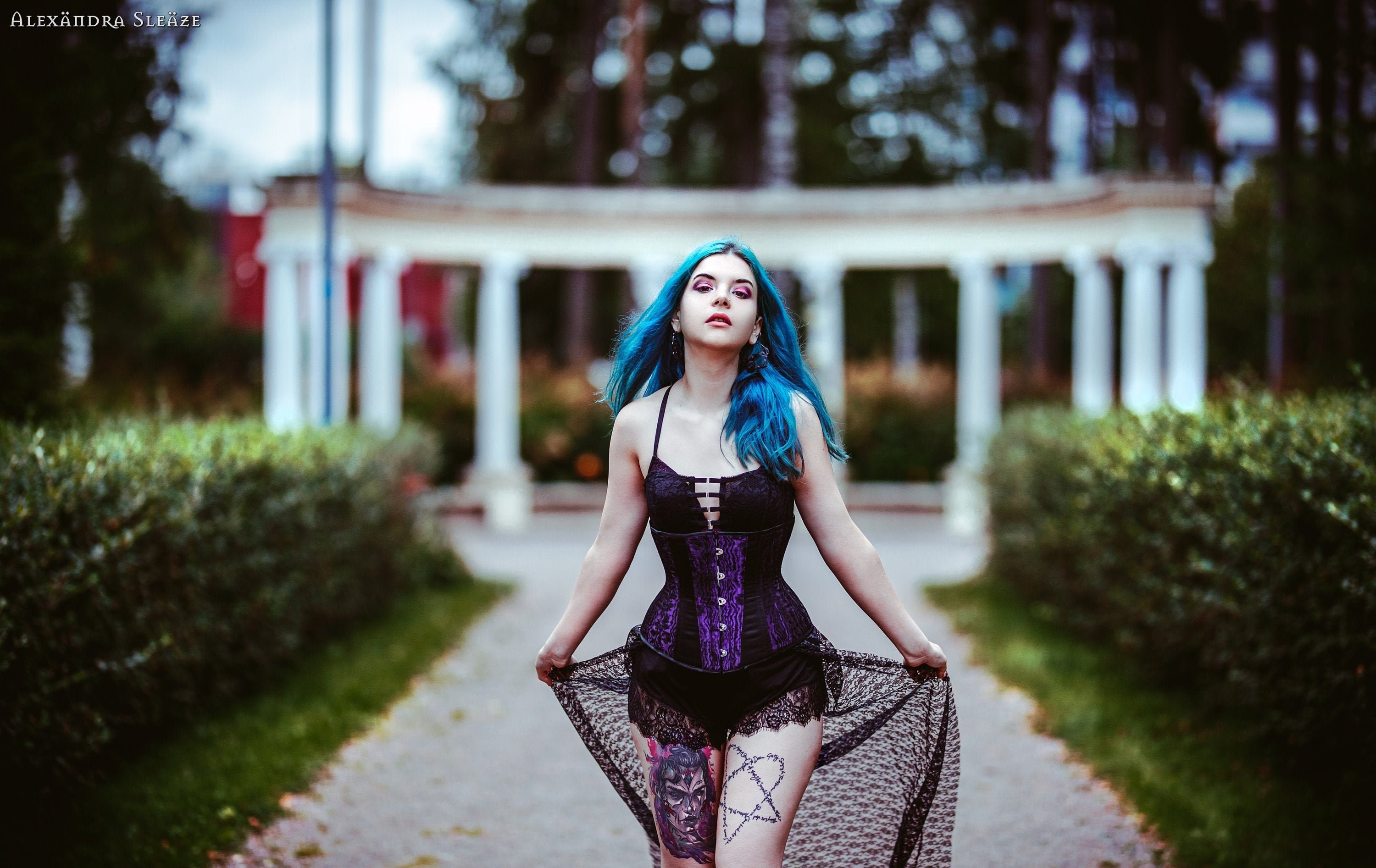 Hourglass Goth Underbust Corset Gothic Vampire Purple and - Etsy UK
