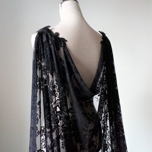 Black Lace Cape, Gothic Black Cape, Lace Wedding Cape, Black Lace Cloak ...