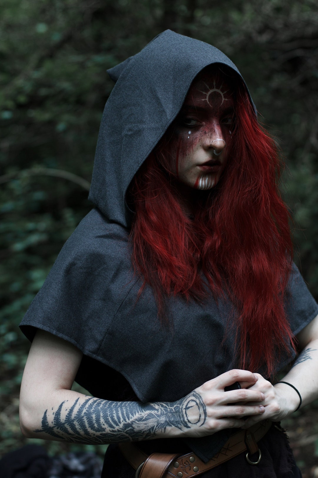 Dark Elf Hooded Cloak, Forest Archer Costume, Elven Cosplay Robe ...