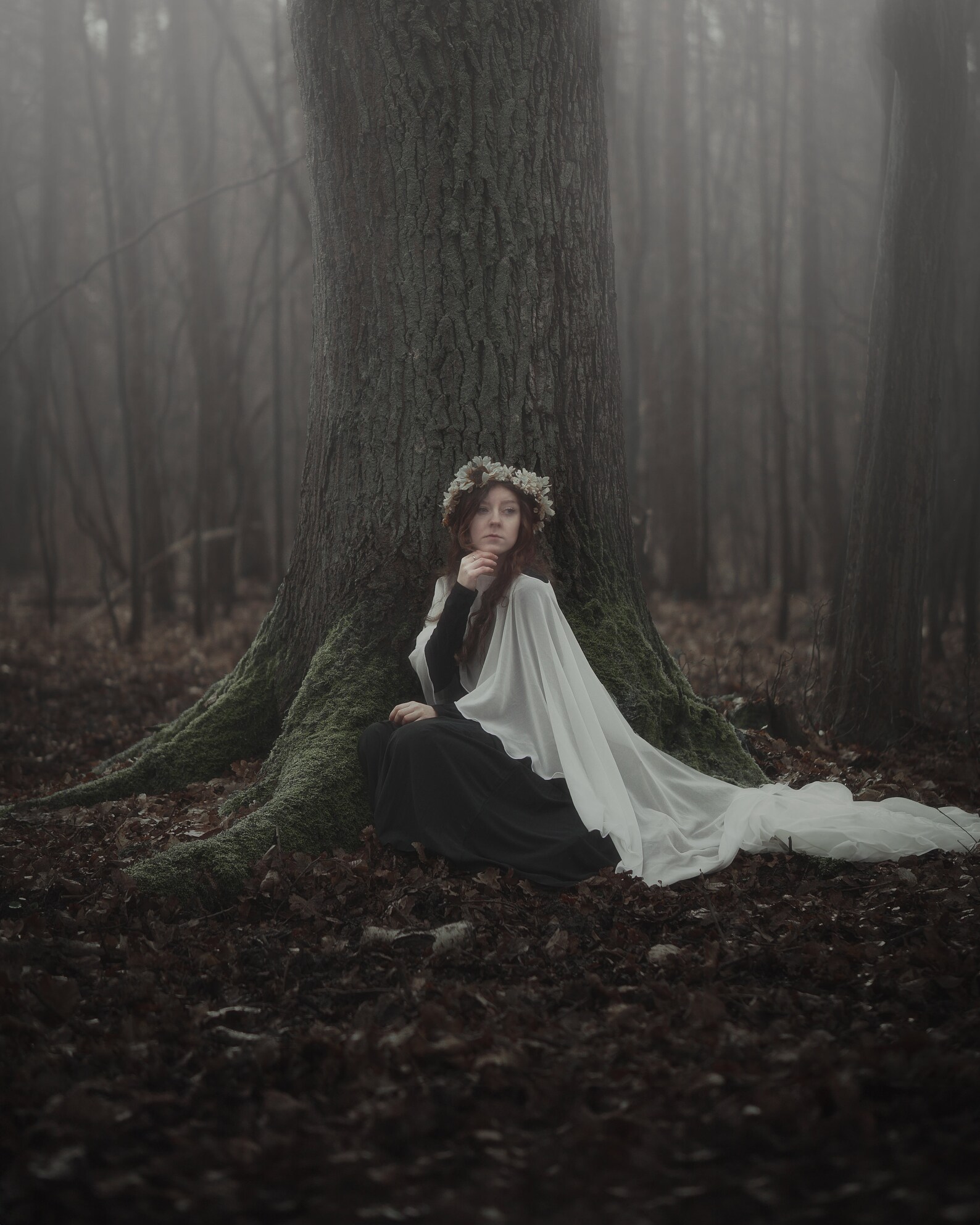 Fairycore Chiffon Cape Fantasy Shoulder Cloak White Draped Overlay ...