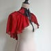 Vampire Halloween Costume Red Sheer Chiffon Cape Gothic Cloak High Neck ...