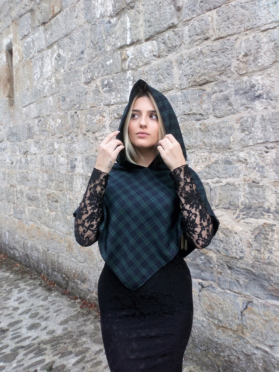 Scottish Cape With Hood, Outlander Inspired Cloak, Tartan Poncho for ...