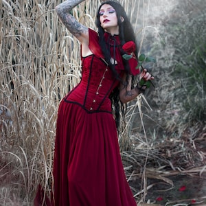 Vampire Masquerade Ball Gown - Burgundy Goth Dress for Halloween - Etsy