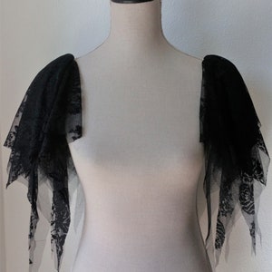 Gothic Black Lace Wedding Detachable Sleeves - Lace Shoulder Cover for ...