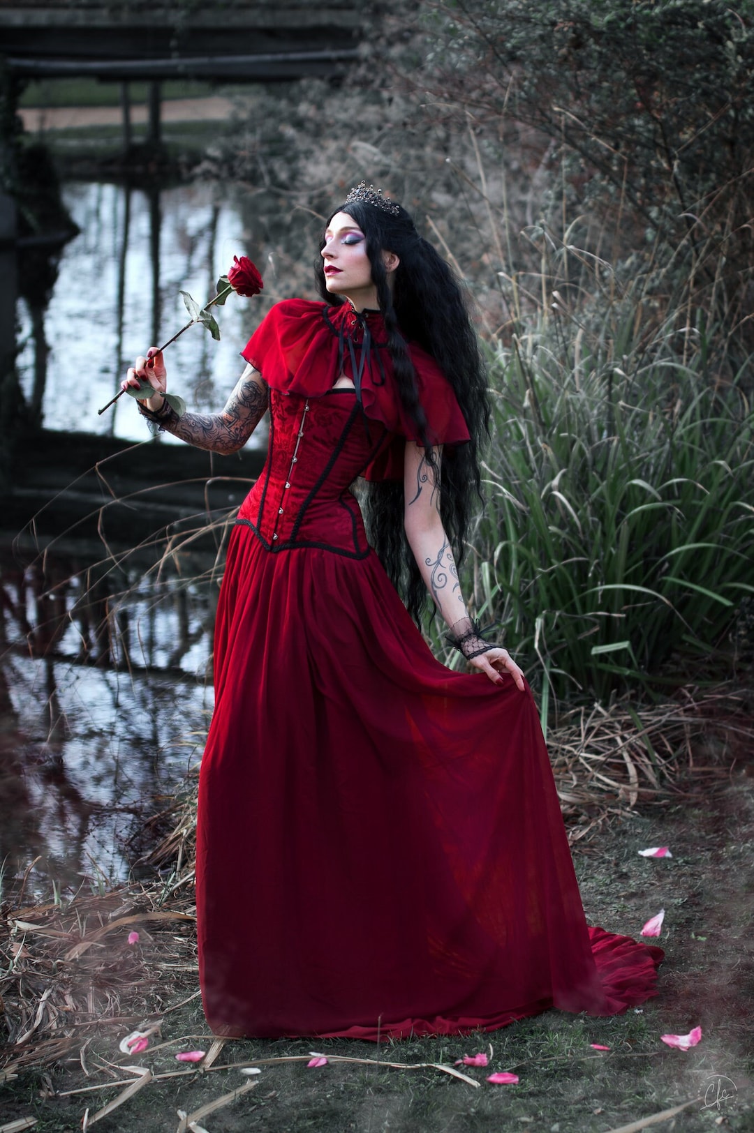 Vampire Masquerade Ball Gown - Burgundy Goth Dress for Halloween - Etsy