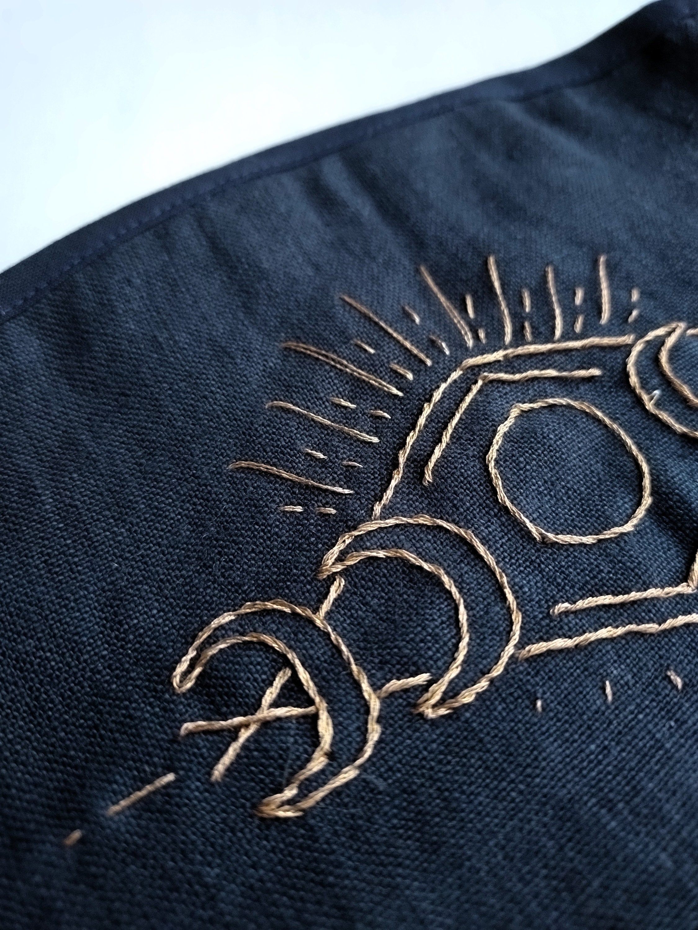 READY to SHIP Night Blue Corset Belt Moon Embroidery Witchcore Waist ...