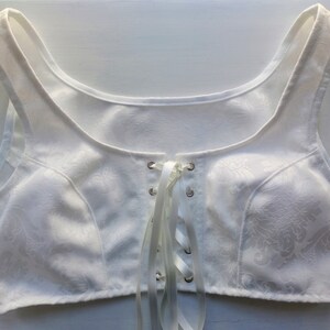 Regency Short Stays, Historical Undergarments, White Brocade Regency ...