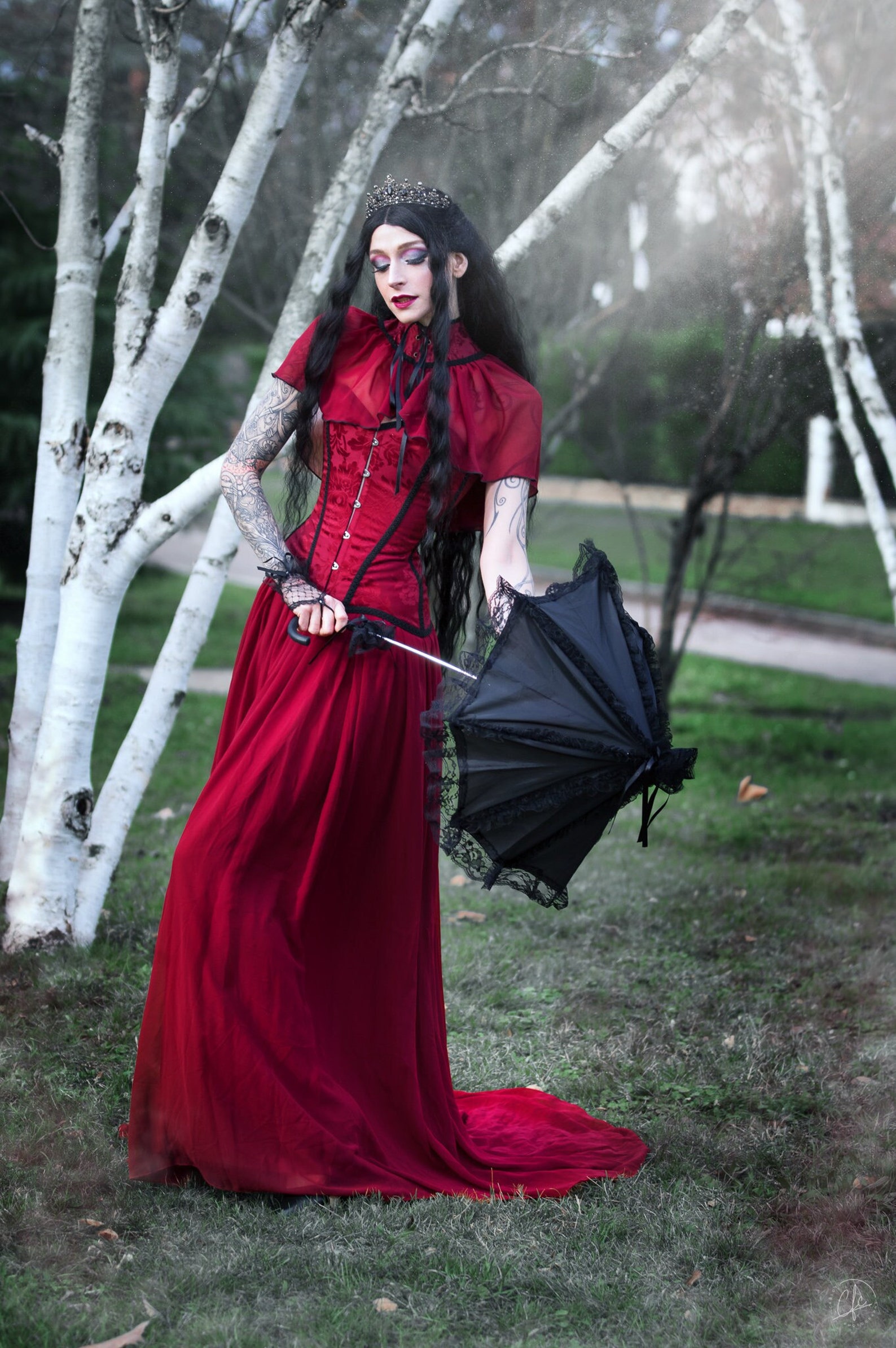 Vampire Masquerade Ball Gown - Burgundy Goth Dress for Halloween - Etsy