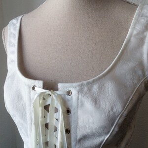 Regency Short Stays, Historical Undergarments, White Brocade Regency ...