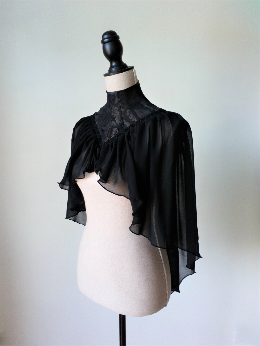 High Neck Cape, Gothic Capelet, Gothic Wedding Cape, Neck Corset Cape ...