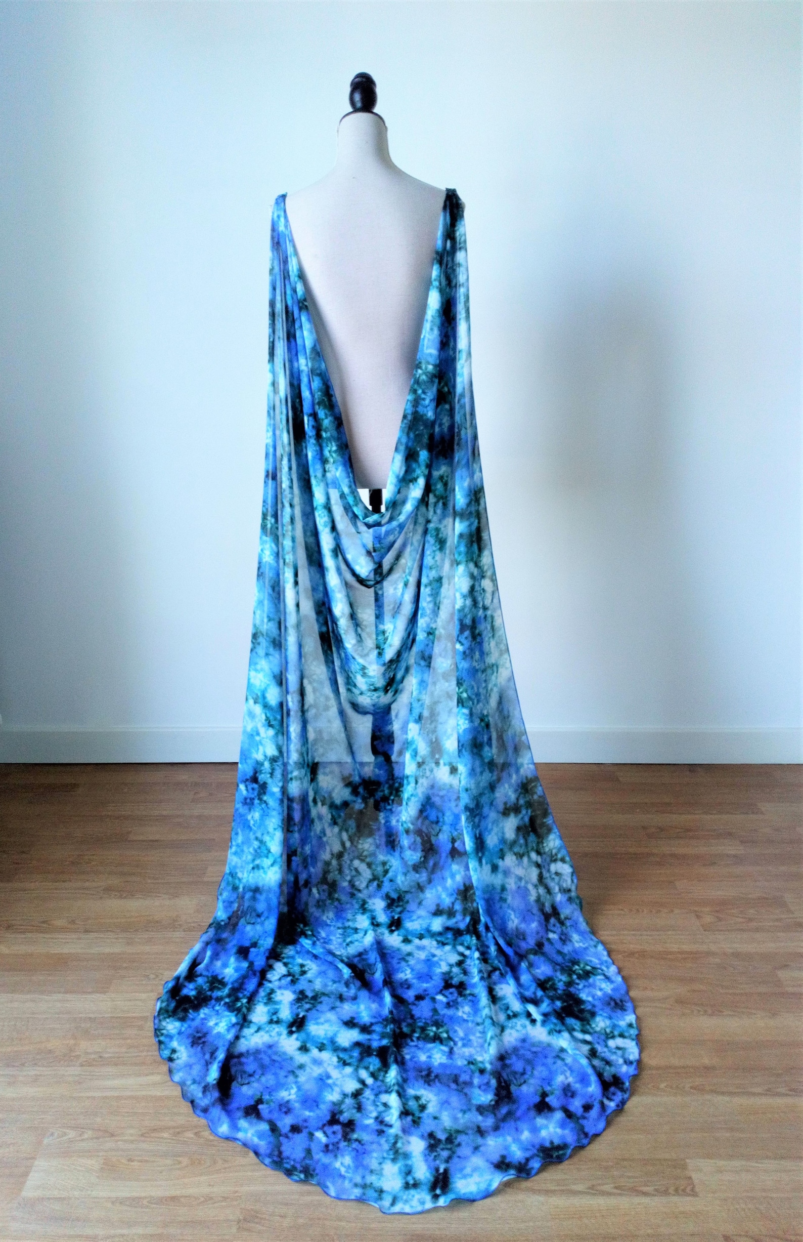 Blue Elven Cape Chiffon Cloak for Fantasy Wedding Elven | Etsy