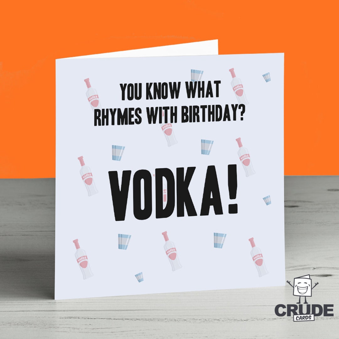 Vodka Birthday Card - Funny Birthday Card - Alcohol - Etsy UK