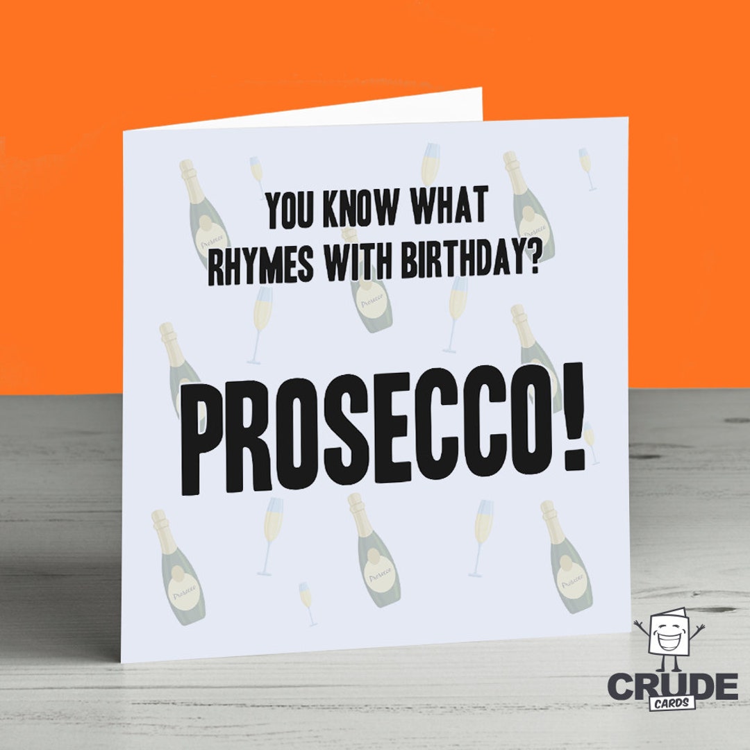 Prosecco Birthday Card Funny Birthday Card Alcohol - Etsy