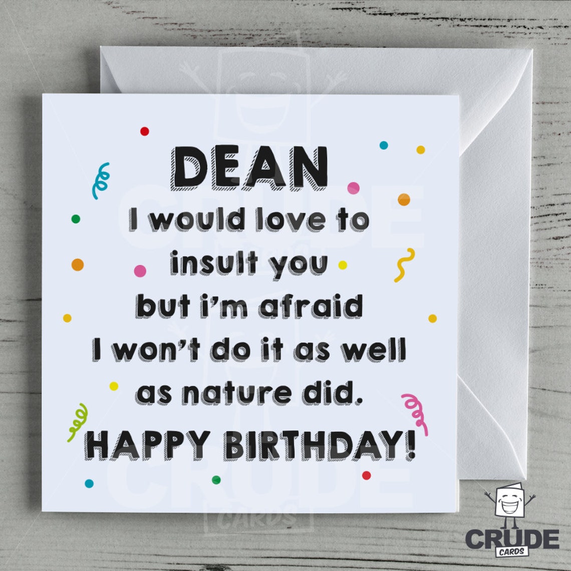 Personalised Birthday Card Insult Card Funny Card - Etsy