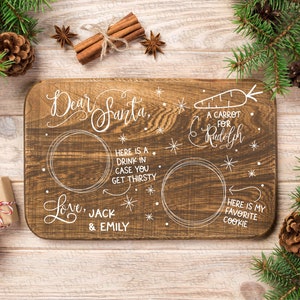 Personalized Santa Mat SVG Santa Placemat SVG Milk & Cookies Dear Santa ...