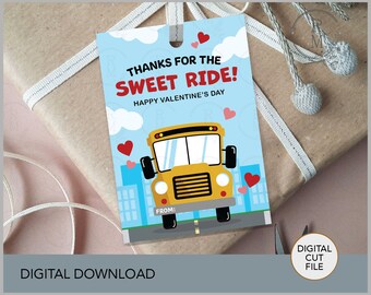 Bus Driver Valentine Tag - Etsy