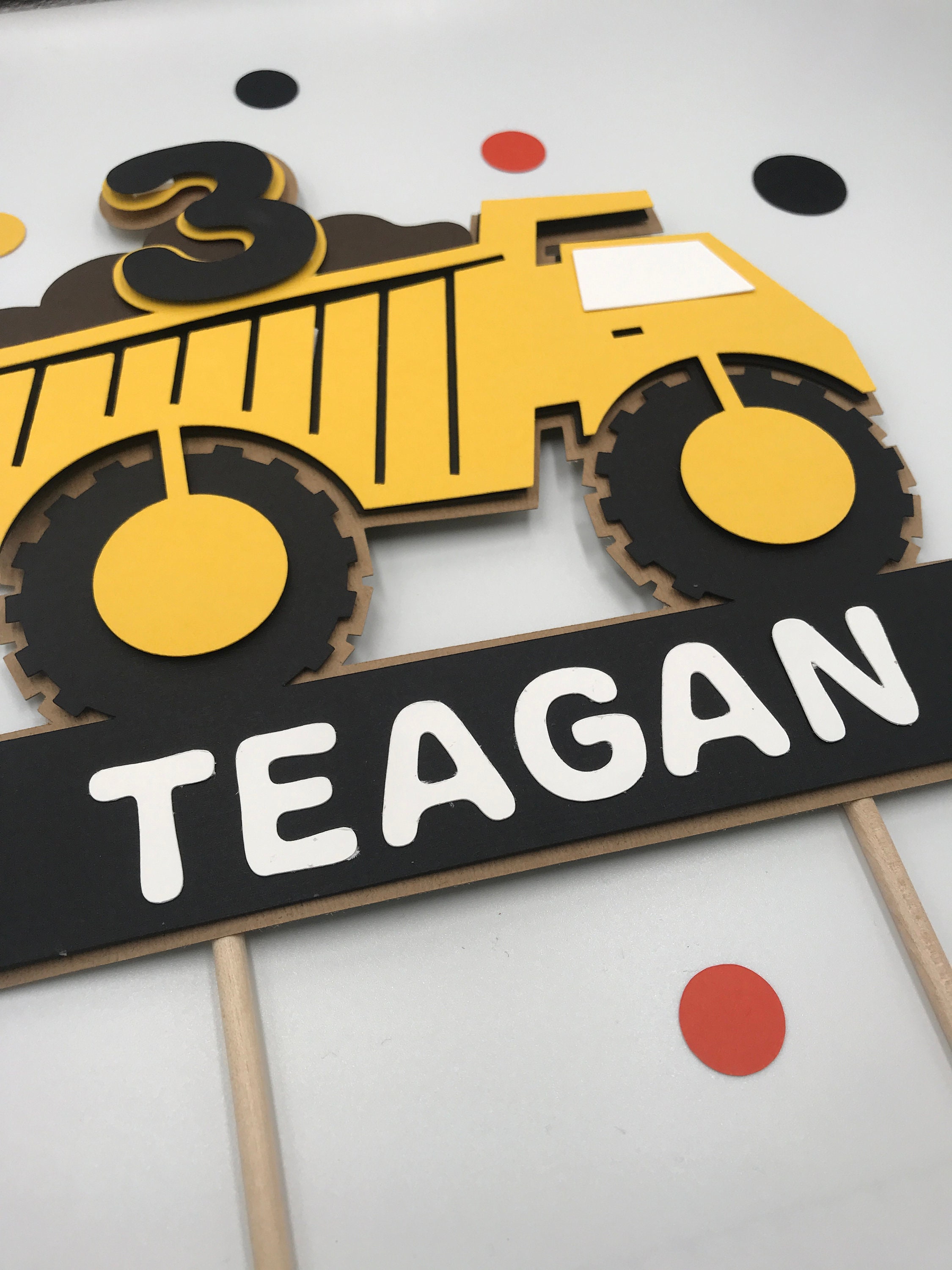 Construction SVG - CAKE TOPPER - 2nd Birthday - Dump Truck Cake Topper ...