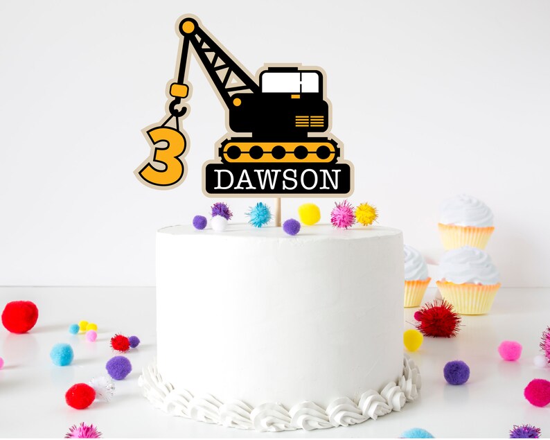 Construction SVG Crane Cake Topper 3rd Birthday Dump | Etsy