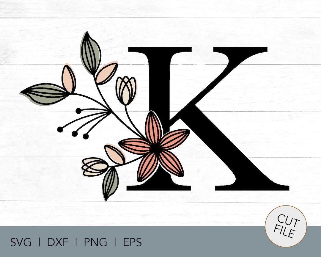 Initial Monogram | SPRING FLORALS | K Monogram - Floral Alphabet ...