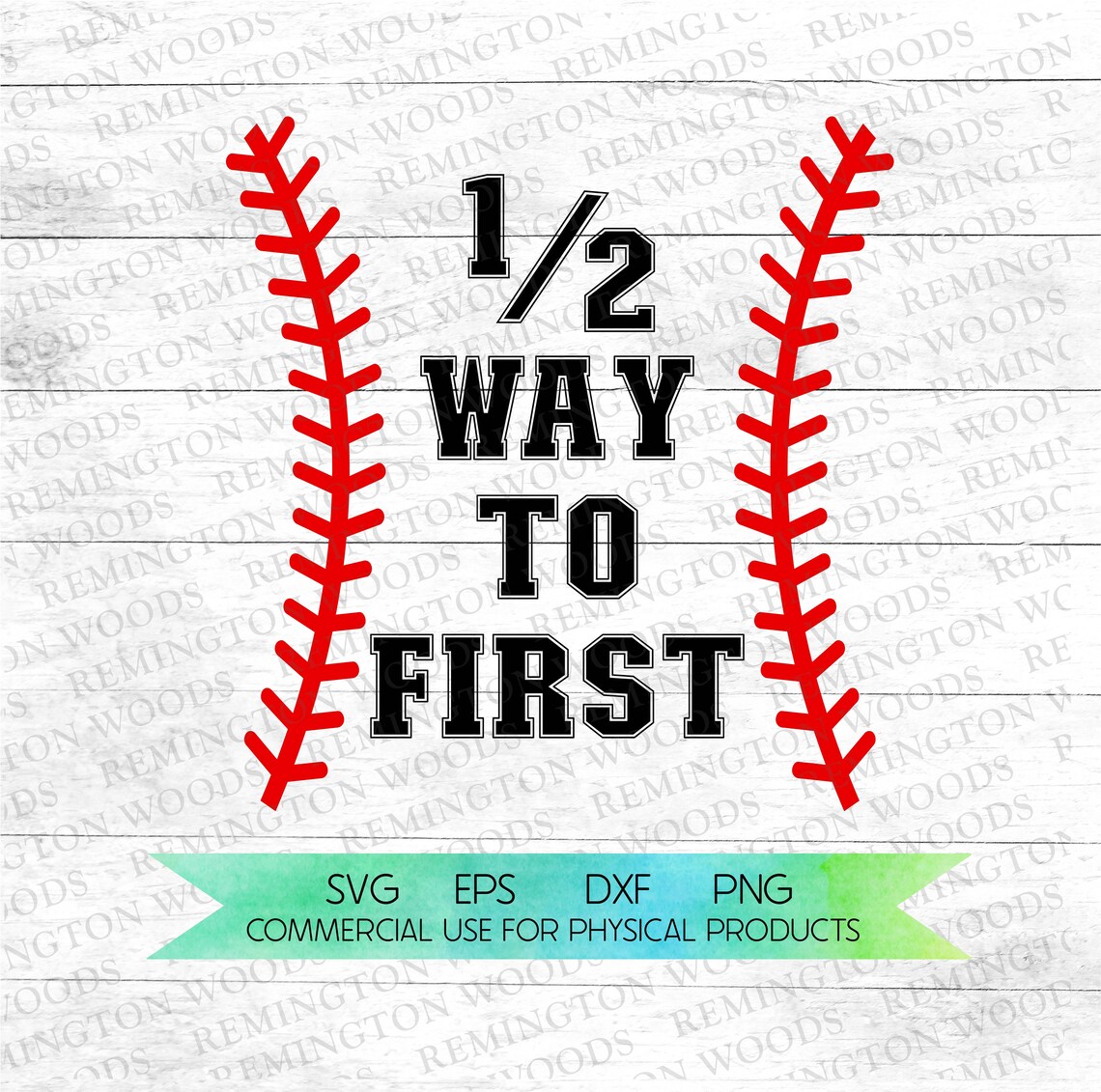 Baseball half birthday halfway to first baseball sports | Etsy