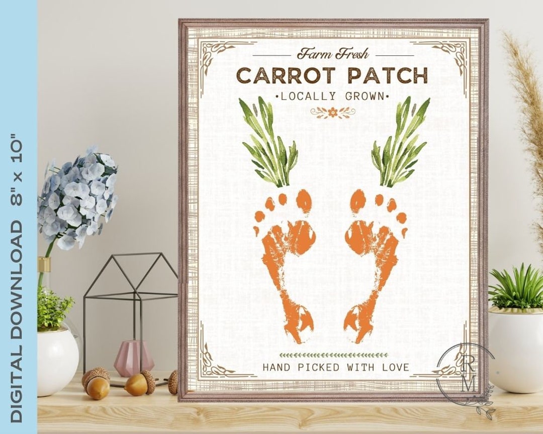 Easter Carrot Farm Sign Easter Printable Foot Print Sign Easter ...
