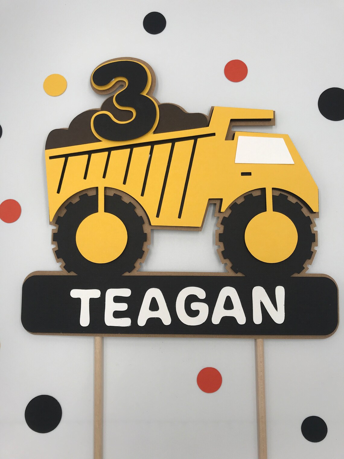 Construction SVG - CAKE TOPPER - 3rd Birthday - Dump Truck Cake Topper ...