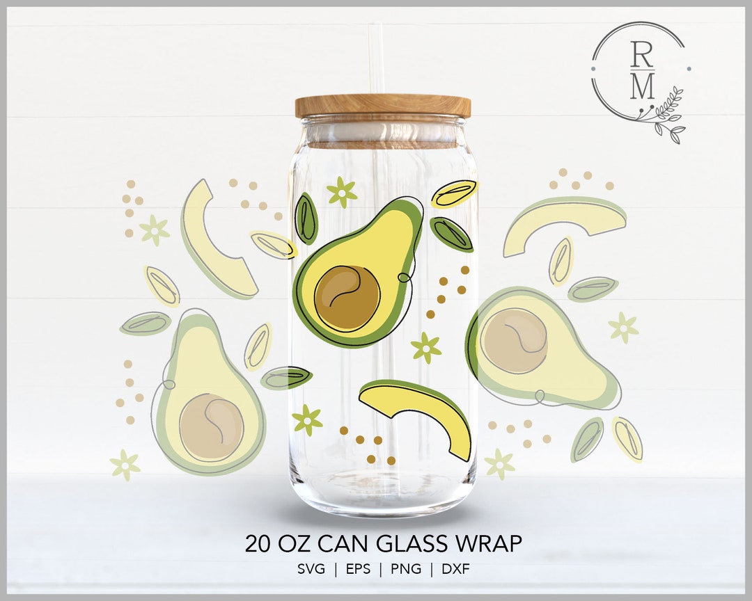 Libbey Glass SVG | AVOCADO GUACAMOLE | Seamless Wrap - 20 Oz Libbey ...