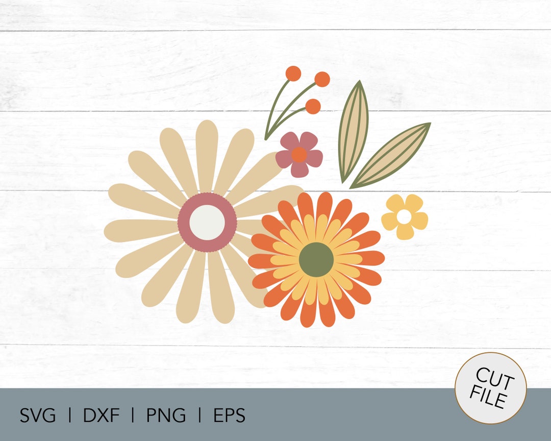 Retro Florals - Groovy Mama - Floral Abstract Art SVG - Mini Design ...