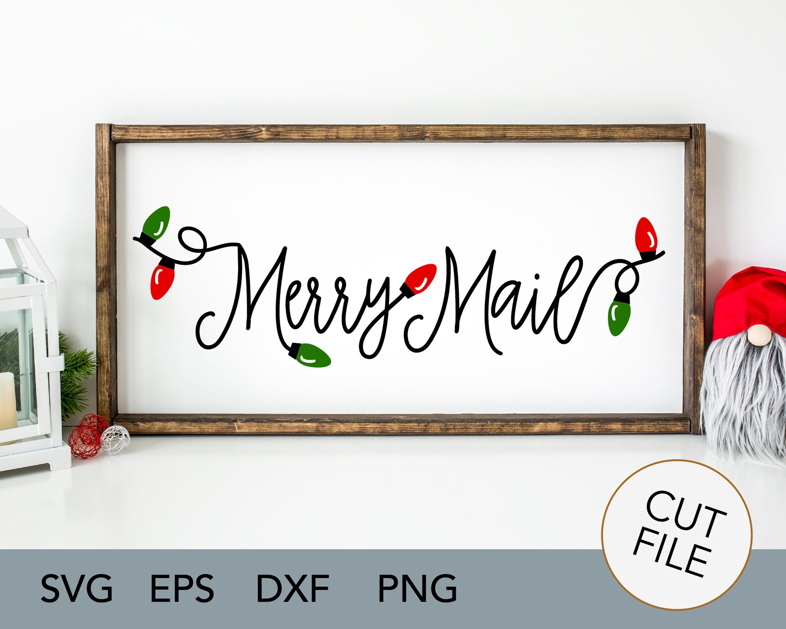 Christmas SVG DIY Christmas Card Sign Merry Mail SVG - Etsy