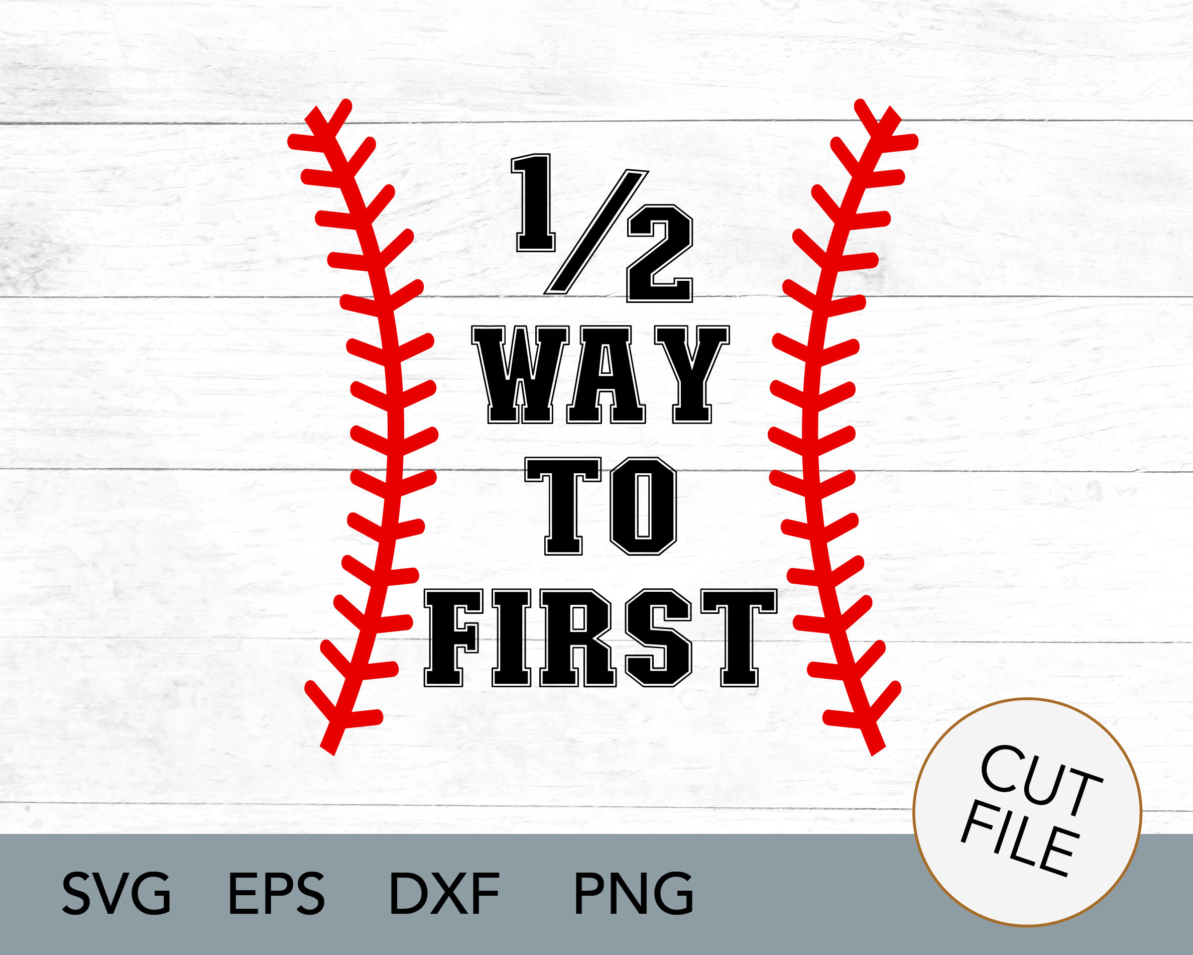 Baseball Half Birthday Halfway to First Baseball Sports - Etsy