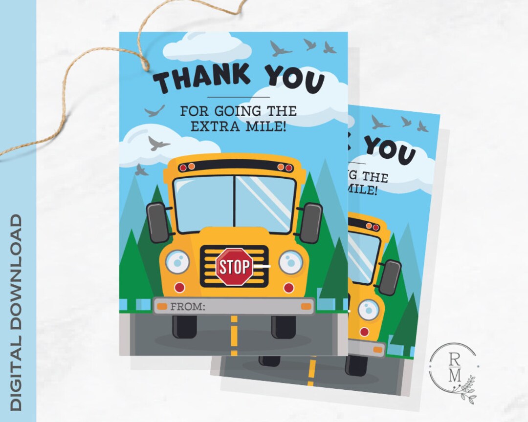 Thank You Tag | BUS DRIVER | Thank You for Going the Extra Mile ...