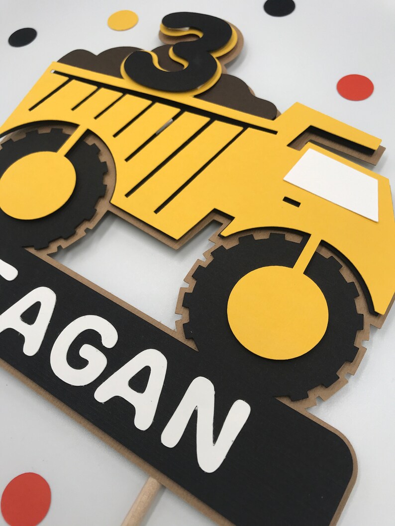 Construction SVG CAKE TOPPER 3rd Birthday Dump Truck - Etsy