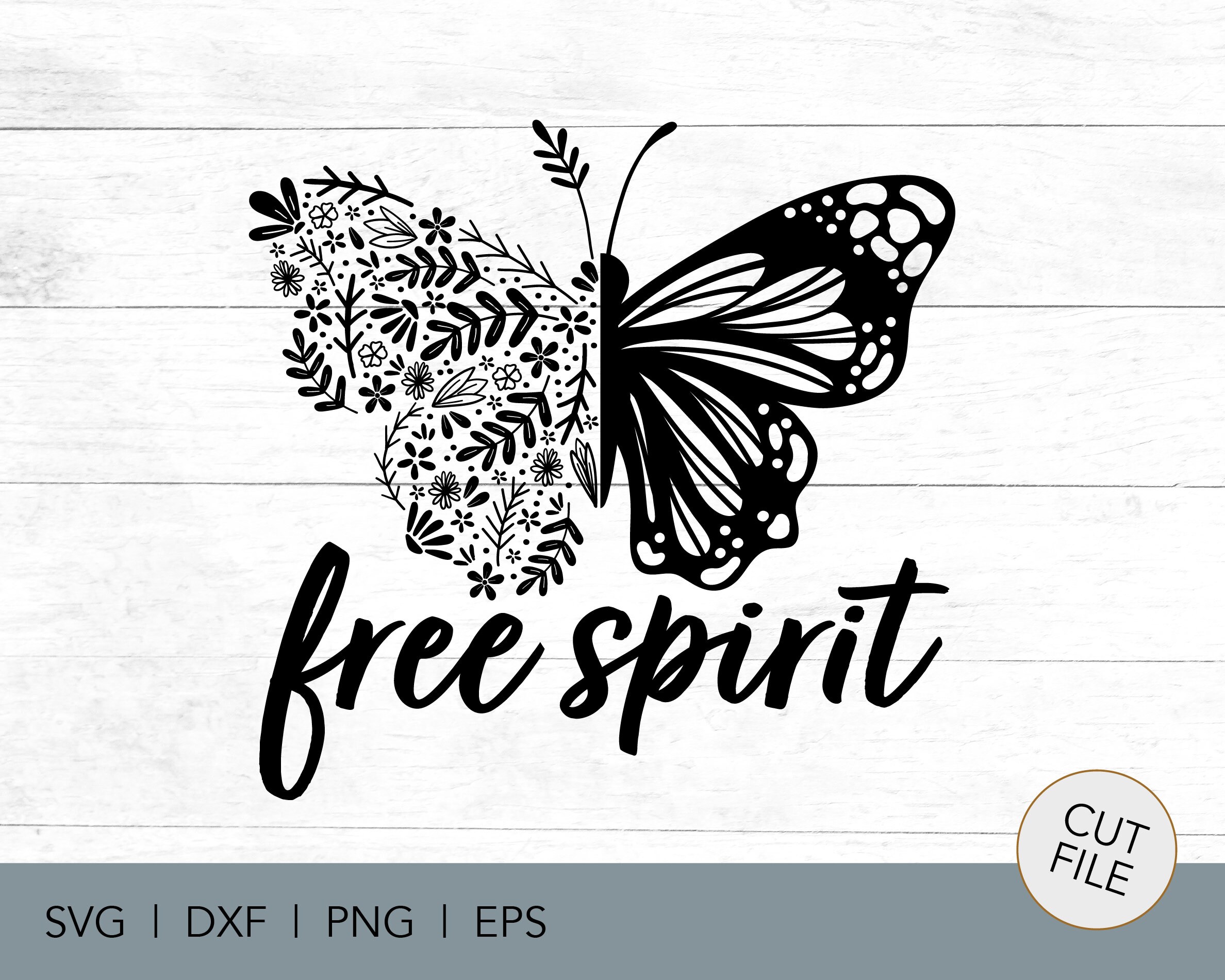 Boho SVG Free Spirit Hand Drawn Florals Bohemian - Etsy