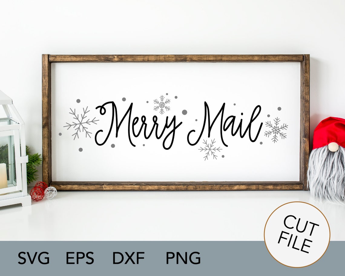 Christmas SVG DIY Christmas Card Sign Merry Mail SVG - Etsy