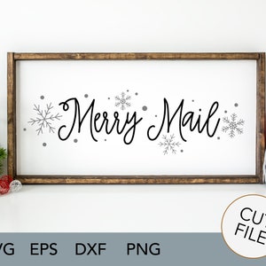 Christmas SVG - DIY Christmas Card Sign - Merry Mail SVG - Christmas ...